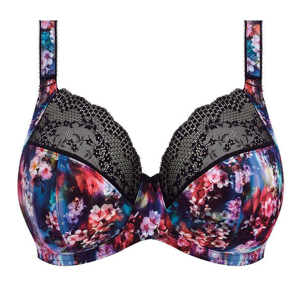 Elomi Lucie Underwired Plunge Bra- Cherry Blossom - Midnight Magic Lingerie